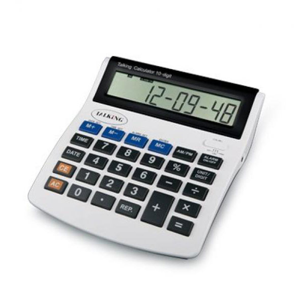 Large-button talking calculator designed for visually impaired or blind ...