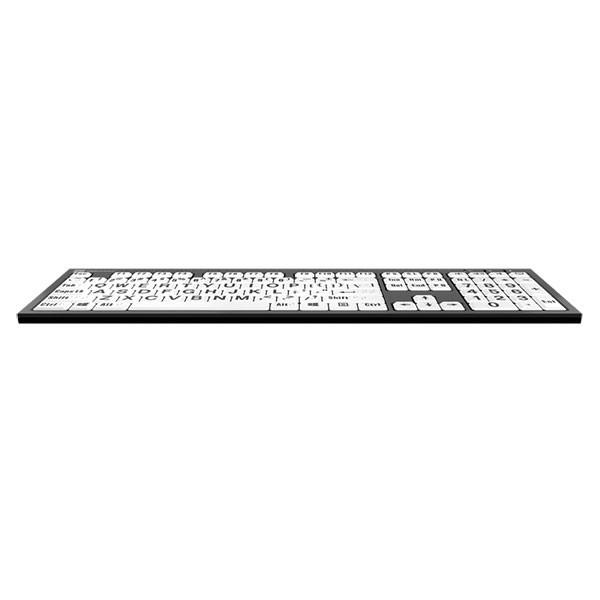 Braille keyboard with large black characters on a white background for ...